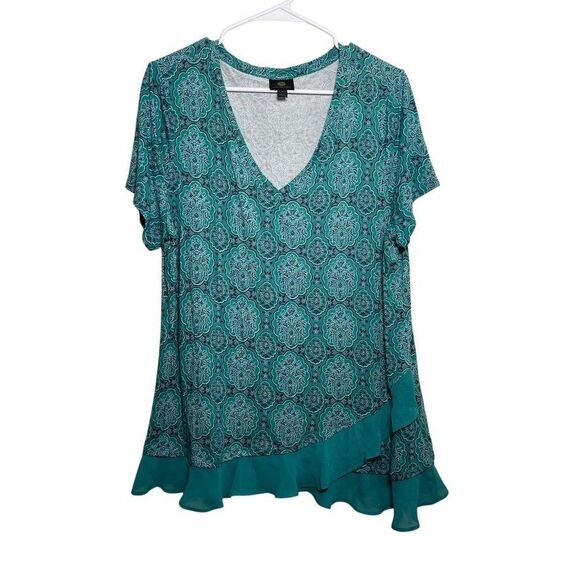 JM Collection | Tops | Jm Collection Blouse Womens Xl Floral Short ...